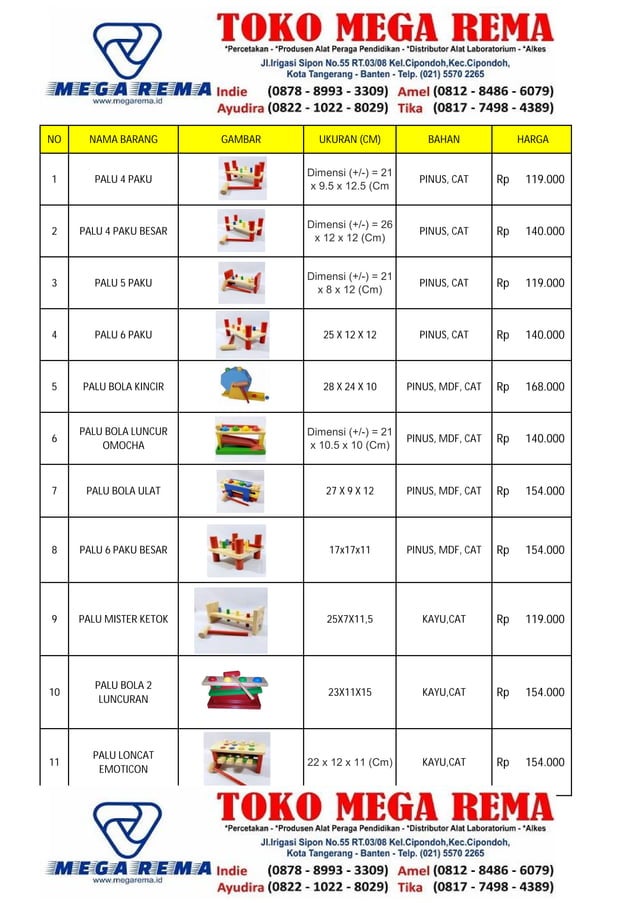 Katalog APE PAUD TK Mega Rema 2021 - mainan edukatif bop paud 2021 | PDF