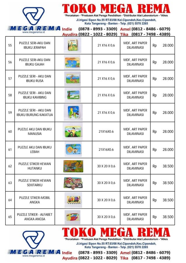 Katalog APE PAUD TK Mega Rema 2021 - mainan edukatif bop paud 2021 | PDF