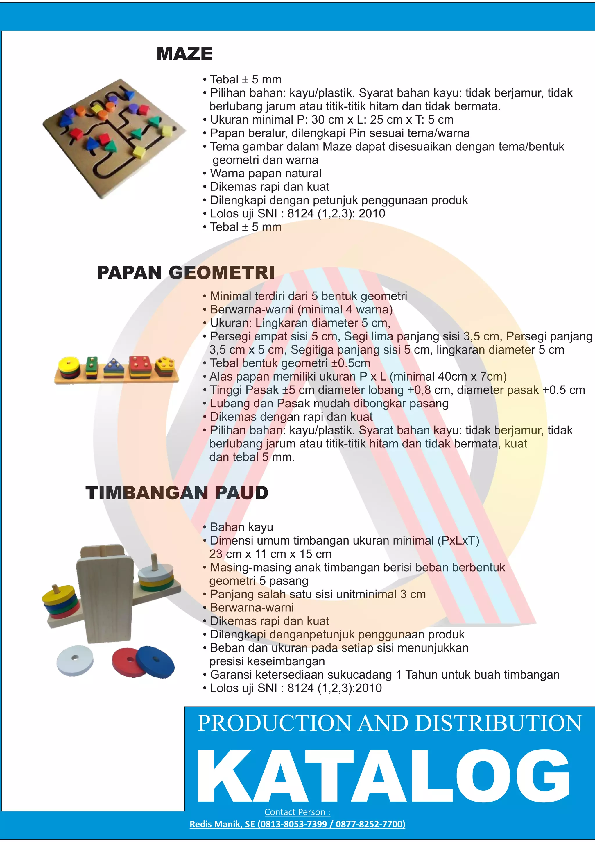 KATALOG APE PAUD 2021 - PRODUKSI MAINAN EDUKATIF APE 2021 | PDF