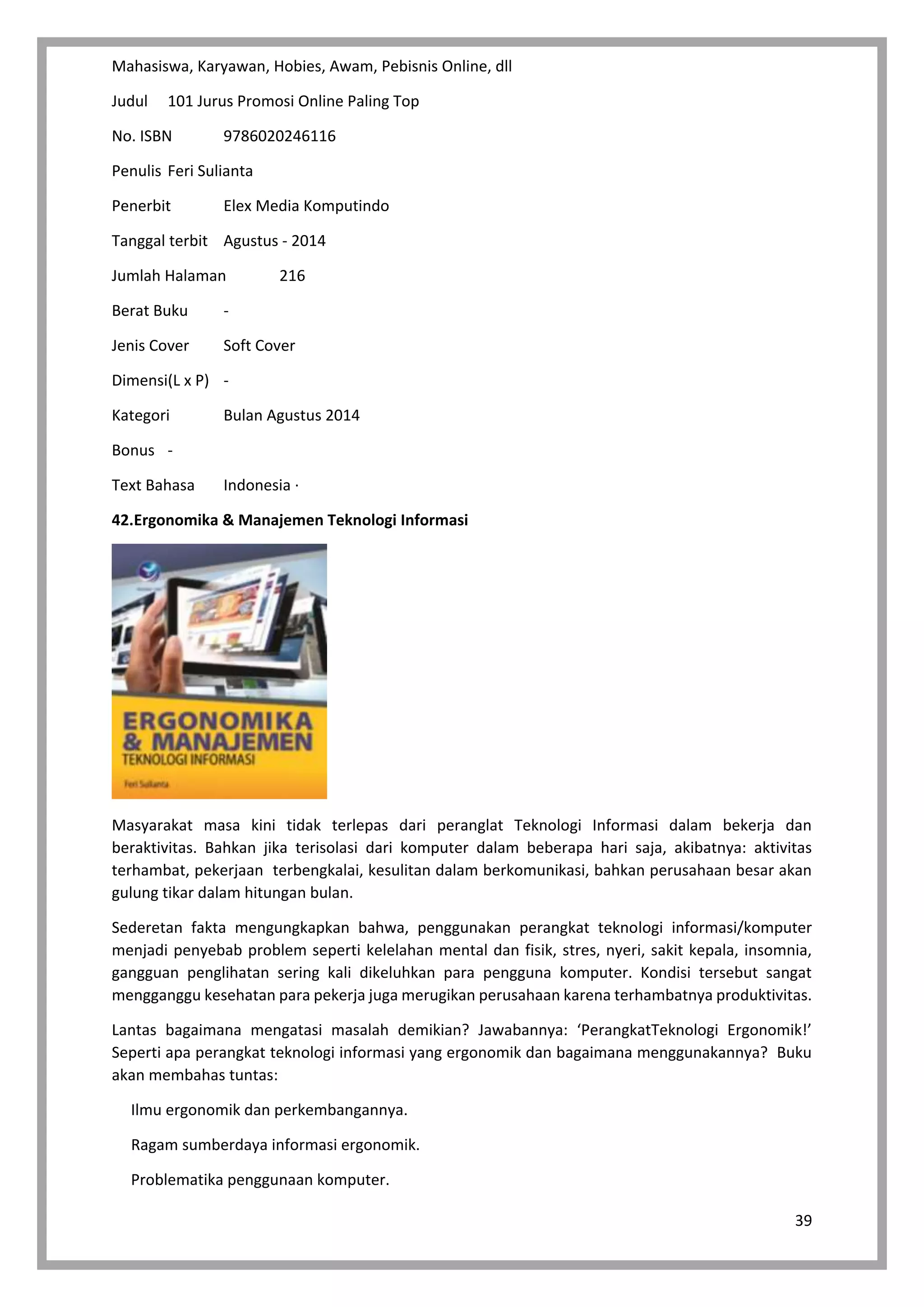 Katalog buku feri sulianta 2018 | PDF