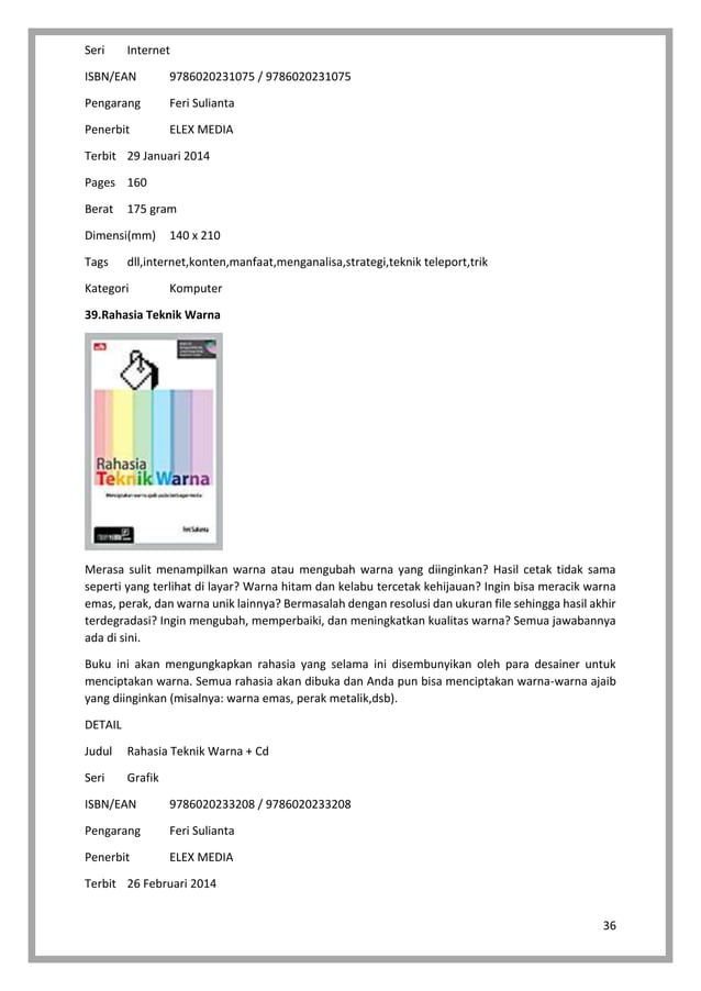 Katalog buku feri sulianta 2018 | PDF