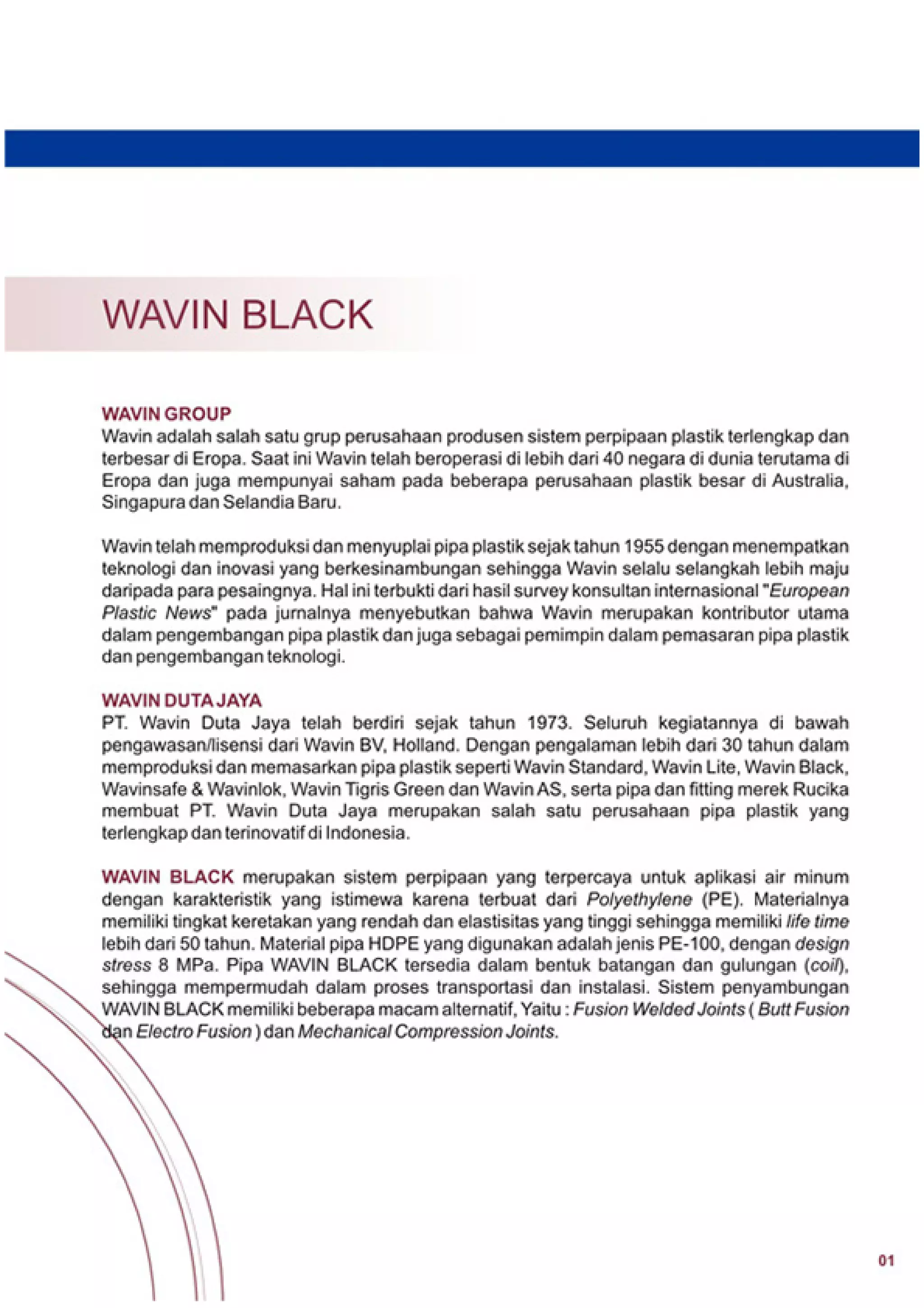 Katalog Pipa HDPE - PE100 Wavin Black | PDF