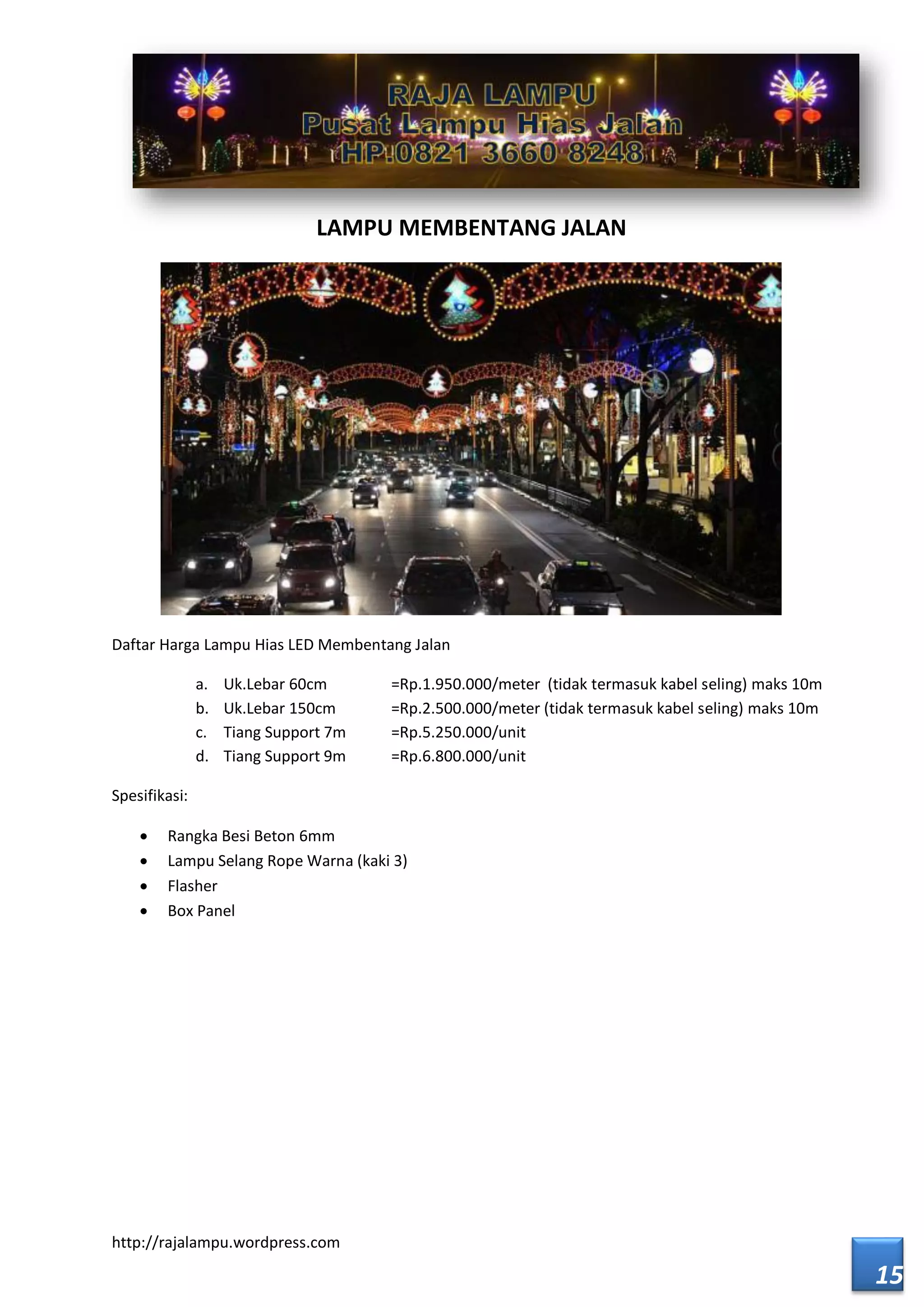 DAFTAR HARGA LAMPU DEKORATIF HIASAN TIANG PJU 2019 | PDF