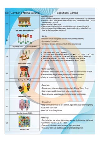 KATALOG Alat Permainan Edukatif (APE) DAK BOP PAUD 2024 | PDF