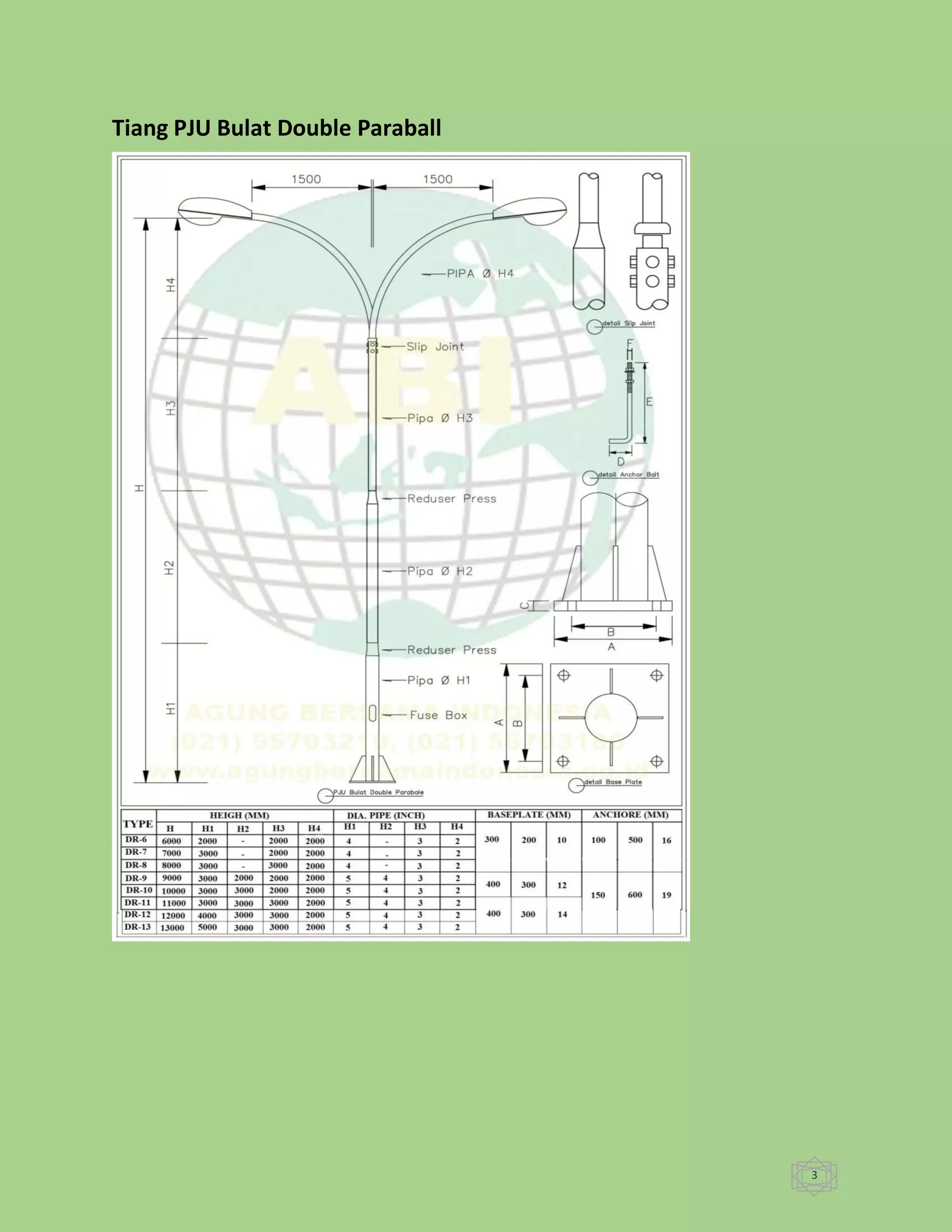 TIANG LAMPU JALAN PJU | PDF