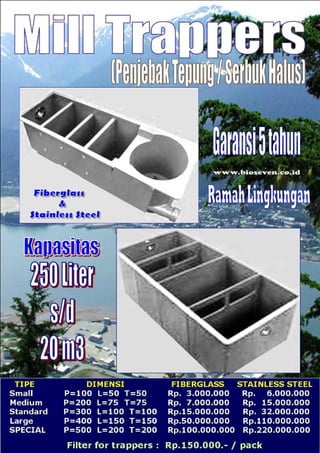 Katalog produk bio seven mill trappers (penjebak tepung serbuk halus) | PDF