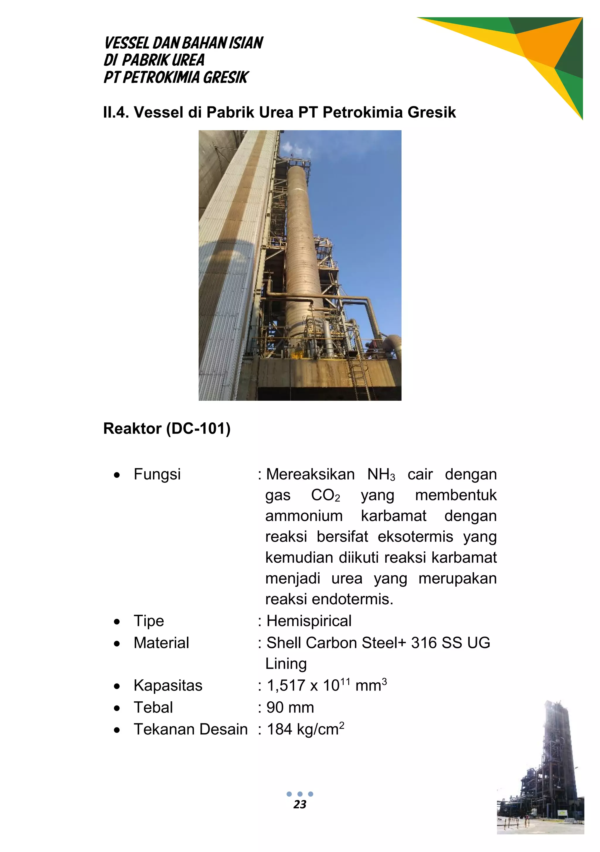 Katalog Vessel dan Bahan Isian Pabrik Urea PT Petrokimia Gresik | PDF