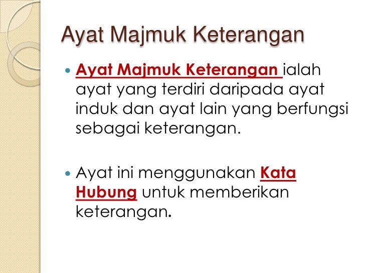 Ayat Majmuk Keterangan - Riset