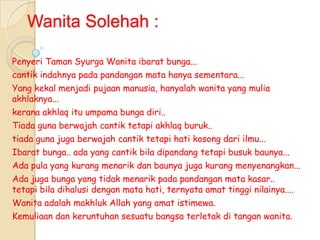 Kata mutiara wanita solehah | PPTX