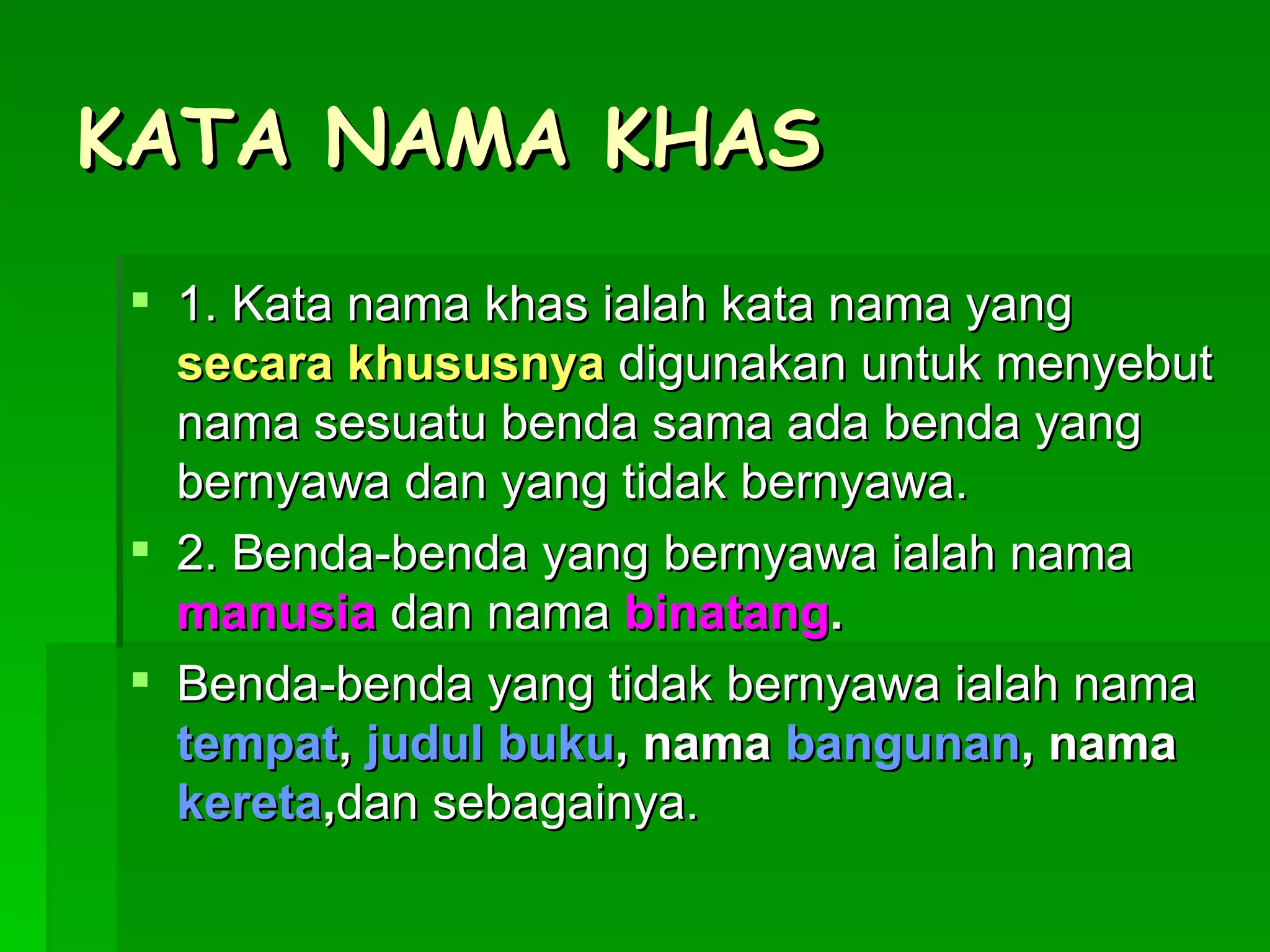 Kata nama khas | PPT