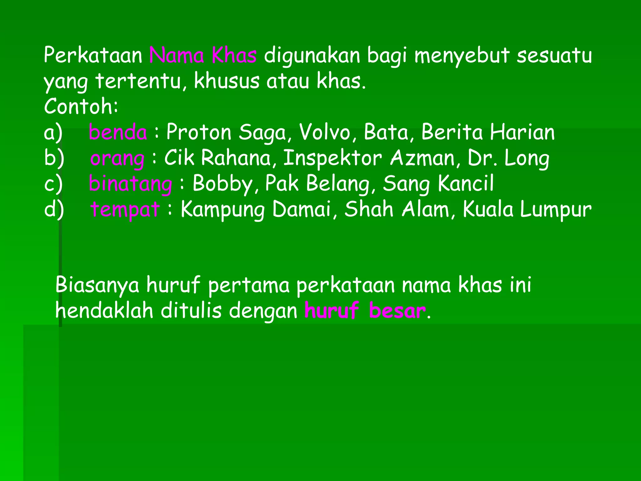 Kata nama khas | PPT