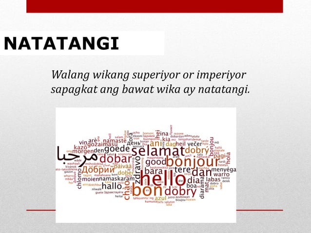 Katangian ng Wika (Characteristics of Language) | PDF