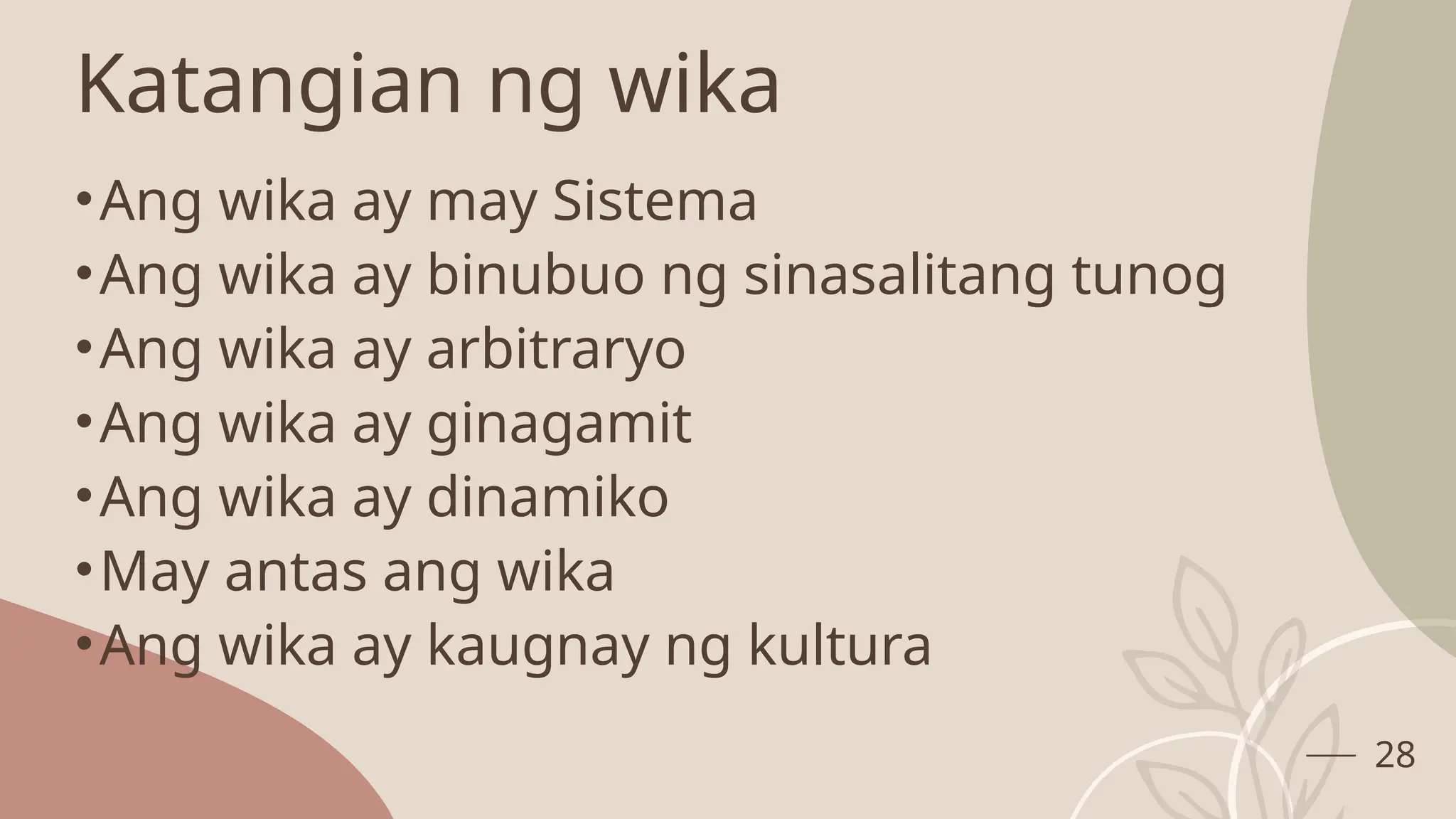 Katangian ng Wika Power Point Presentation | PPTX