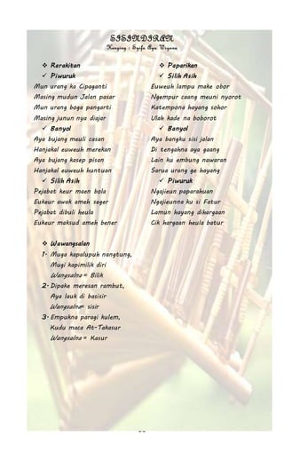 KUMPULAN CONTOH SISINDIRAN BAHASA SUNDA | DOCX