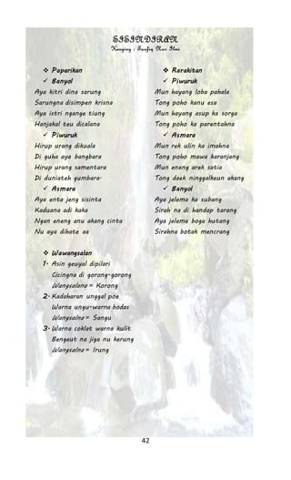 KUMPULAN CONTOH SISINDIRAN BAHASA SUNDA | DOCX