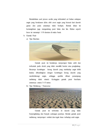 Materi MK Geomorfologi Dasar Mengenai Bentuklahan Bentukan Asal Angin ...