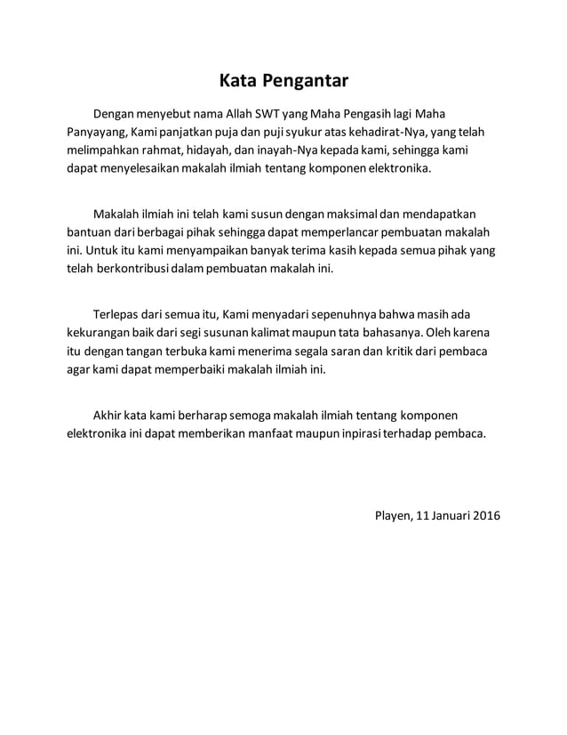 Contoh Kata pengantar | DOCX