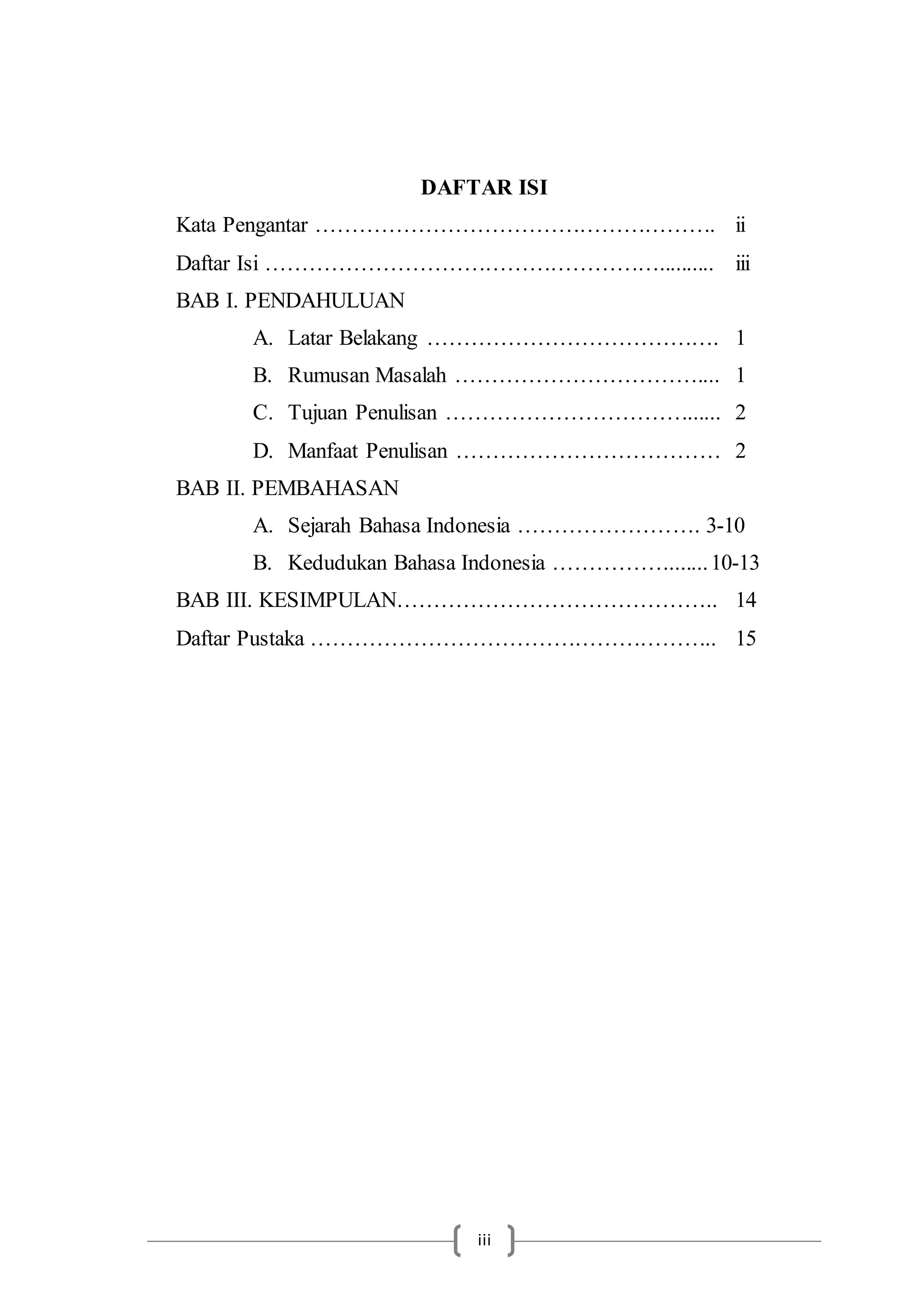 Kata pengantar dan daftar isi | DOCX