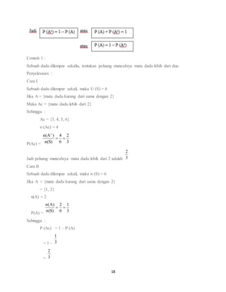 KONSEP DASAR MATEMATIKA Kelompok 2 (Peluang) | DOCX