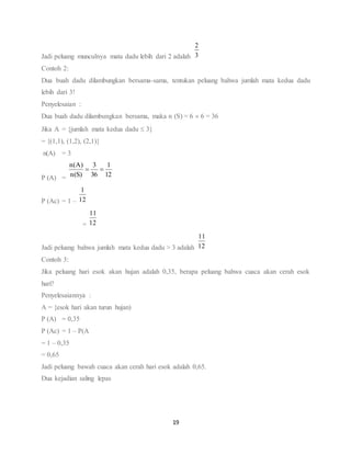 KONSEP DASAR MATEMATIKA Kelompok 2 (Peluang) | DOCX