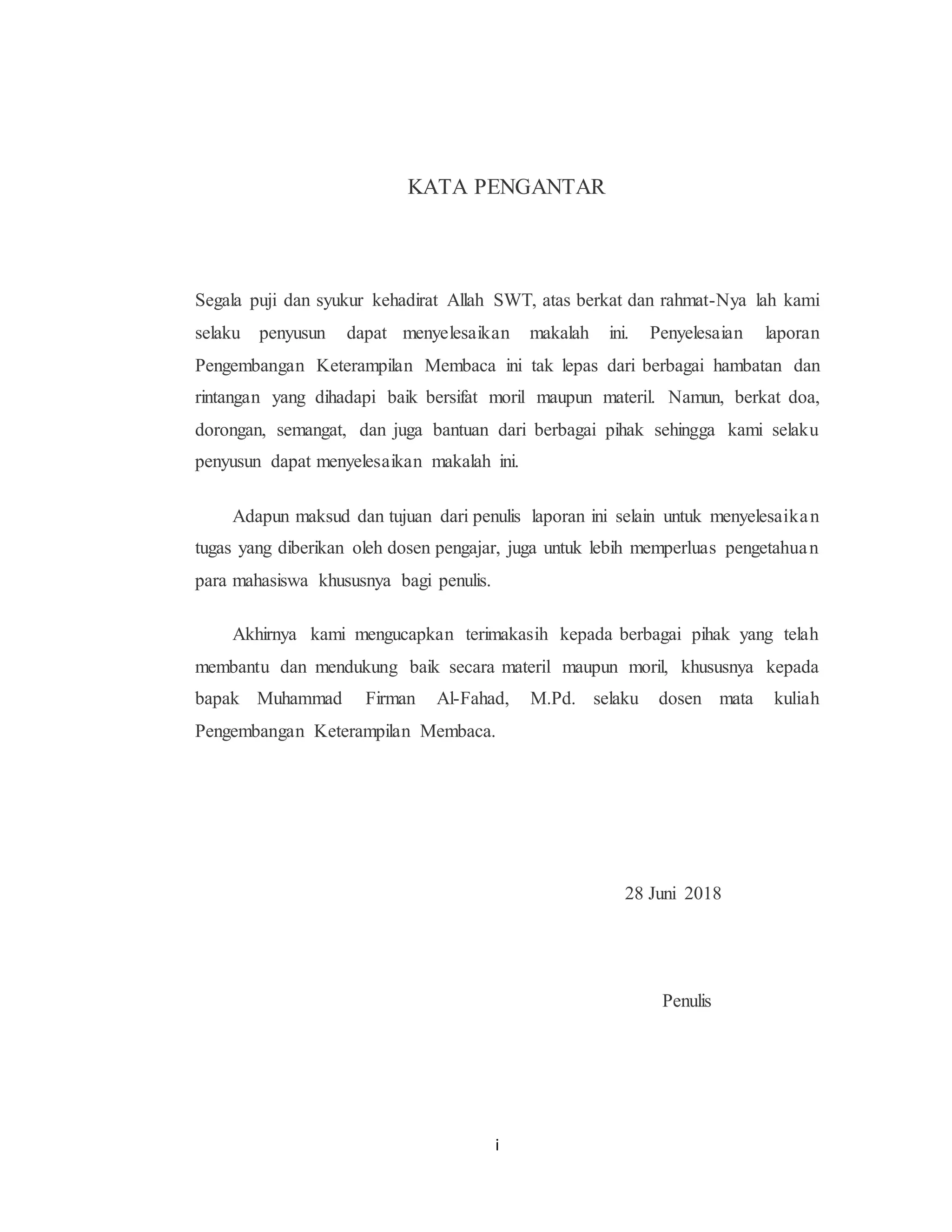 pengembangan keterampilan membaca | DOCX