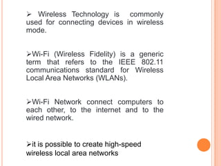 Wi-Fi Tecnology | PPTX