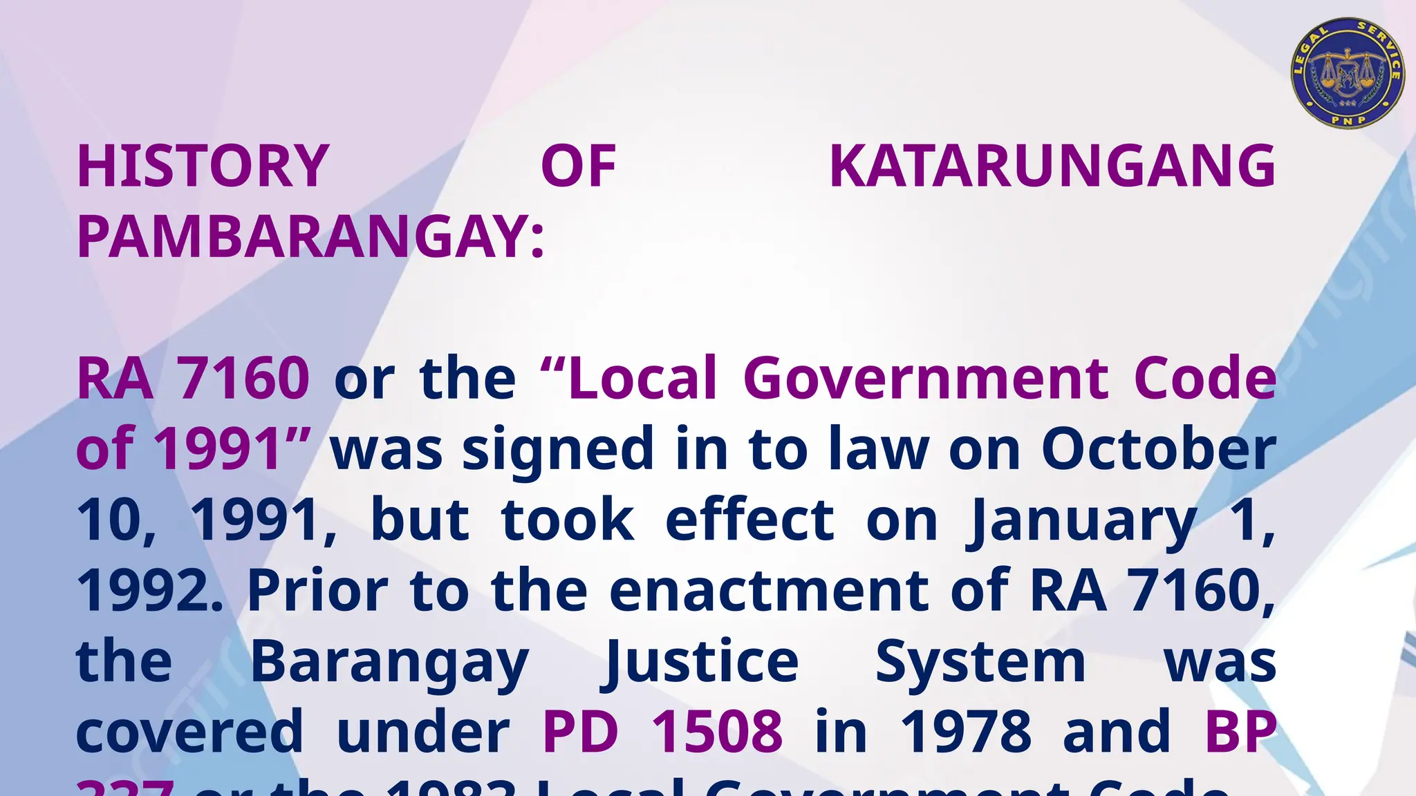 KATARUNGANG PAMBARANGAY.pptx....or the Barangay Justice System of the ...