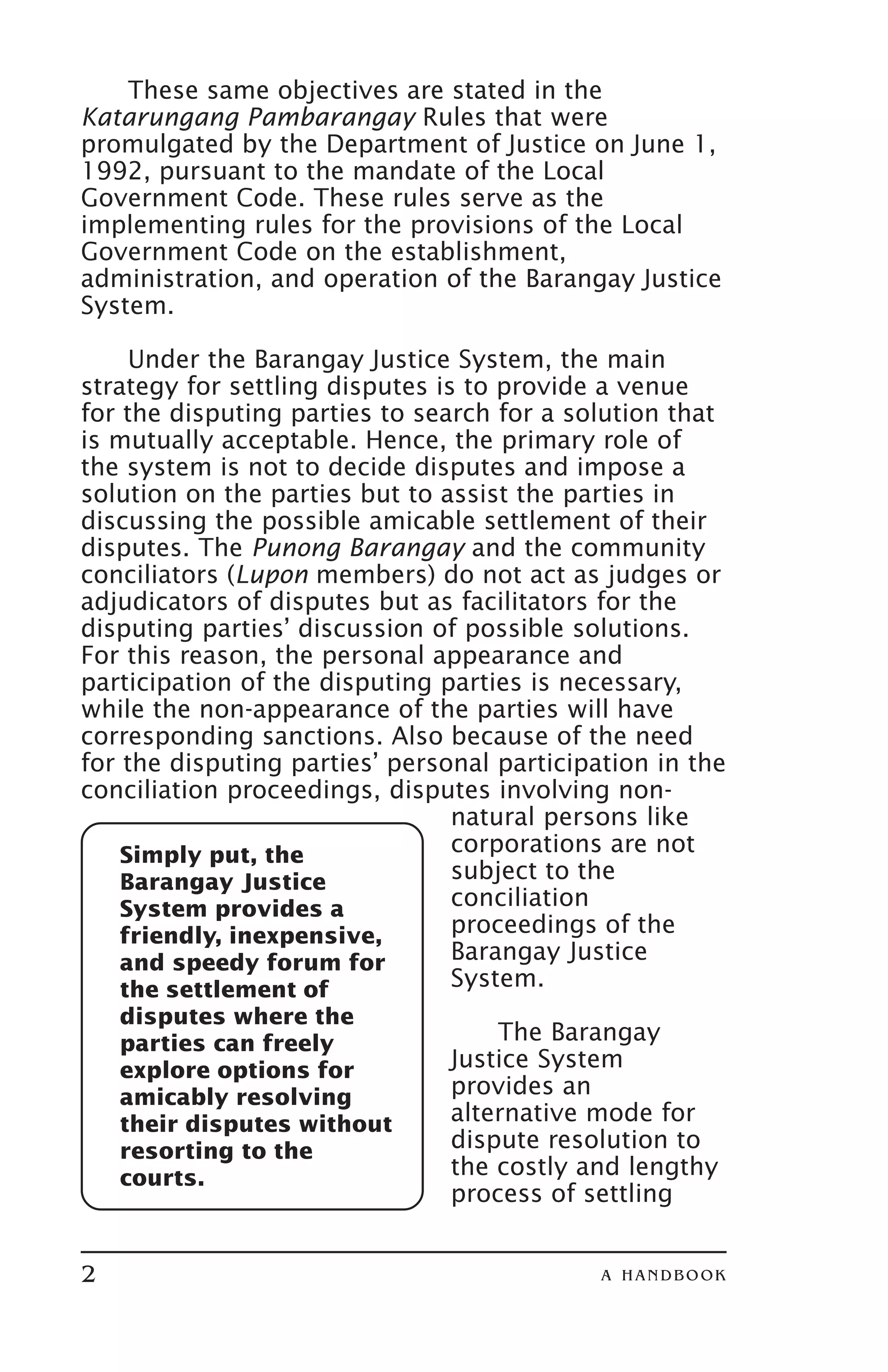 Katarungang pambarangay handbook 0 | PDF