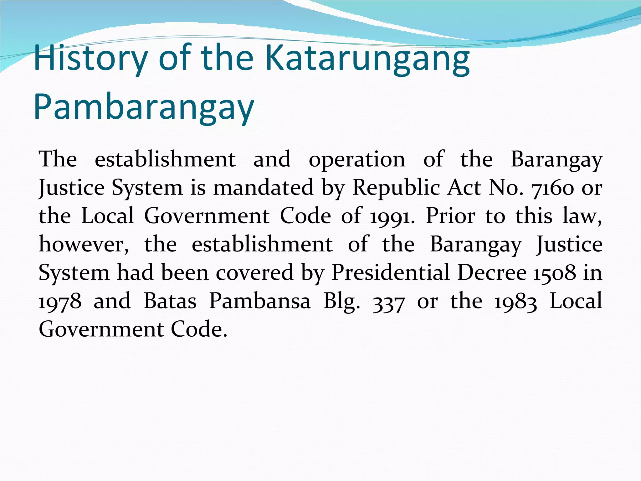 Katarungang pambarangay | PPT