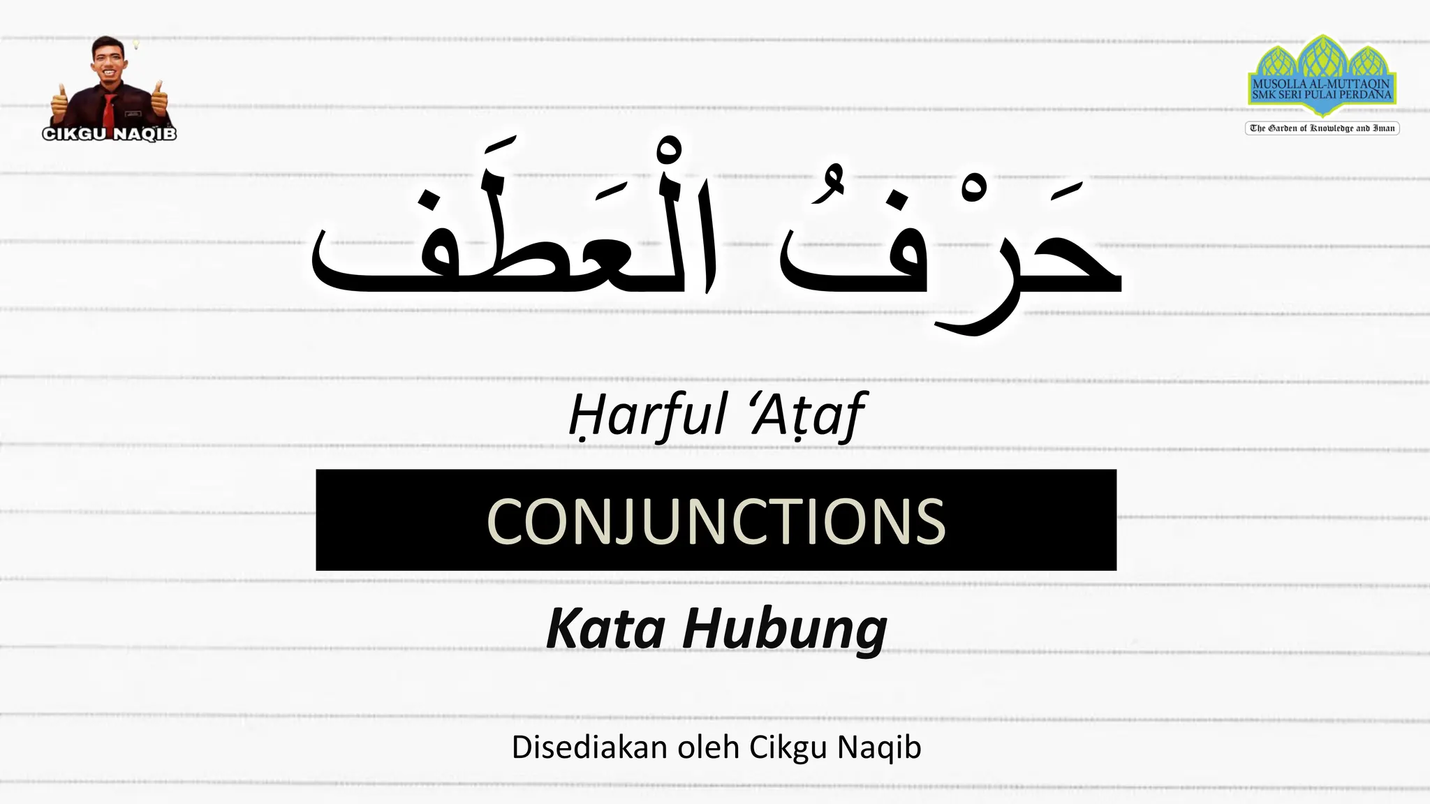 Kata Sendi (حرف جر) & (حرف العطف) Kata Hubung - Prepositions ...