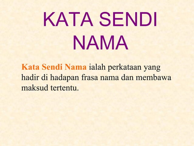 Kata Sendi Nama | PPT