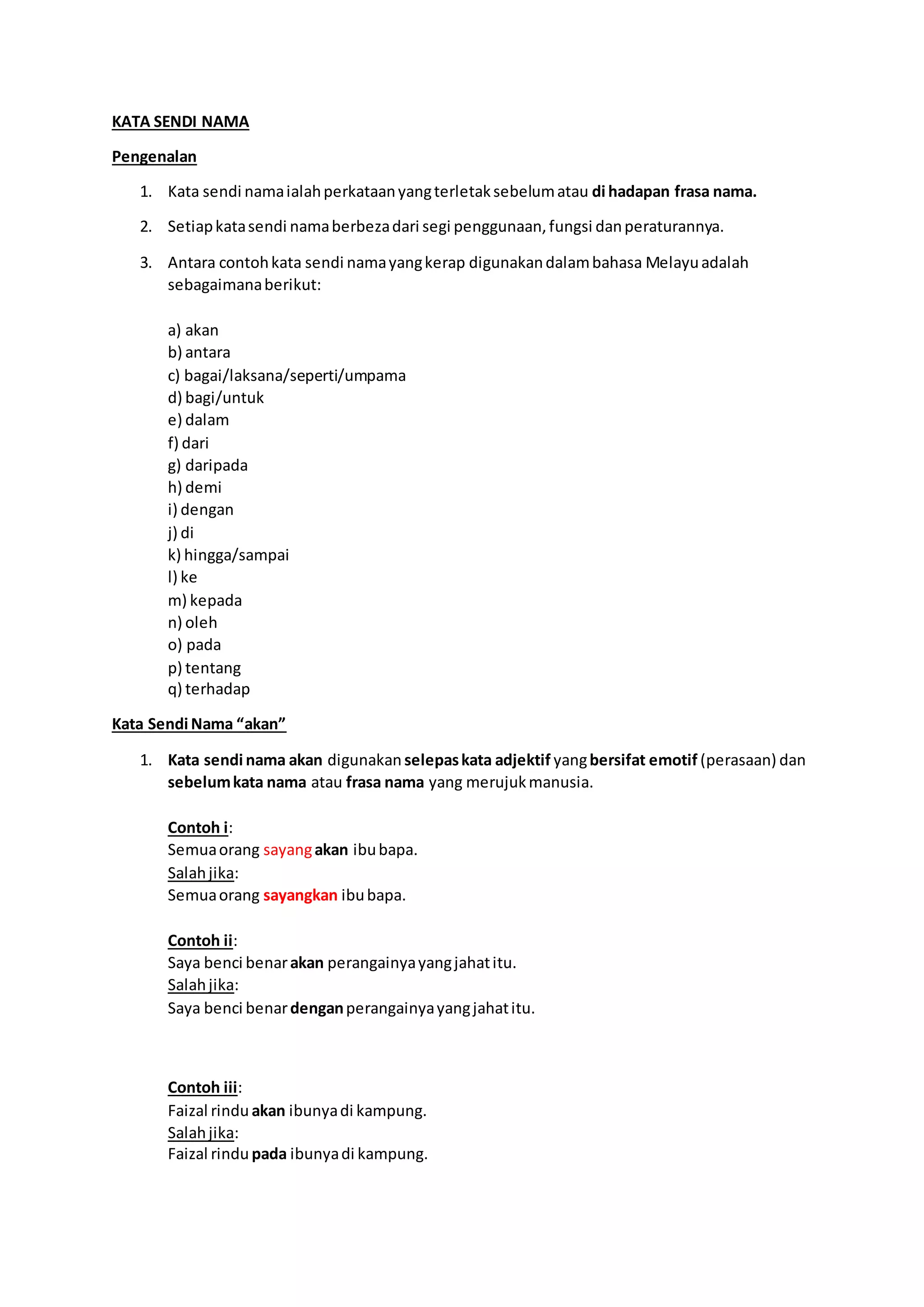 Kata sendi nama | DOCX