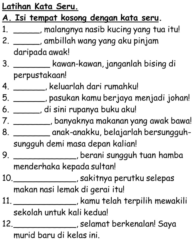 Kata seru | DOCX