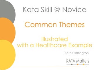 Kata skill @ novice: 5 Common Themes of Novice Skill | PPT
