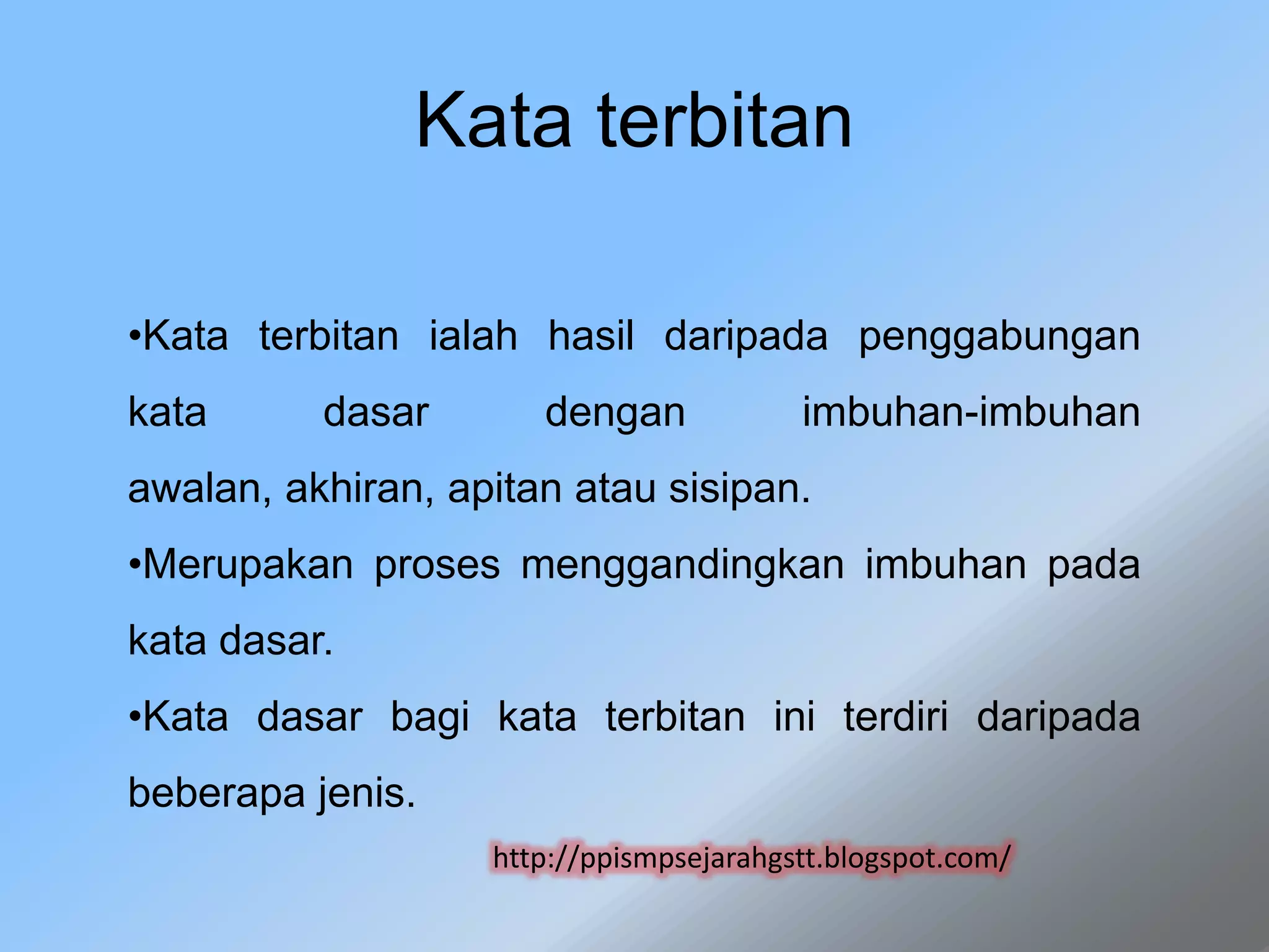 Kata terbitan | PPSX