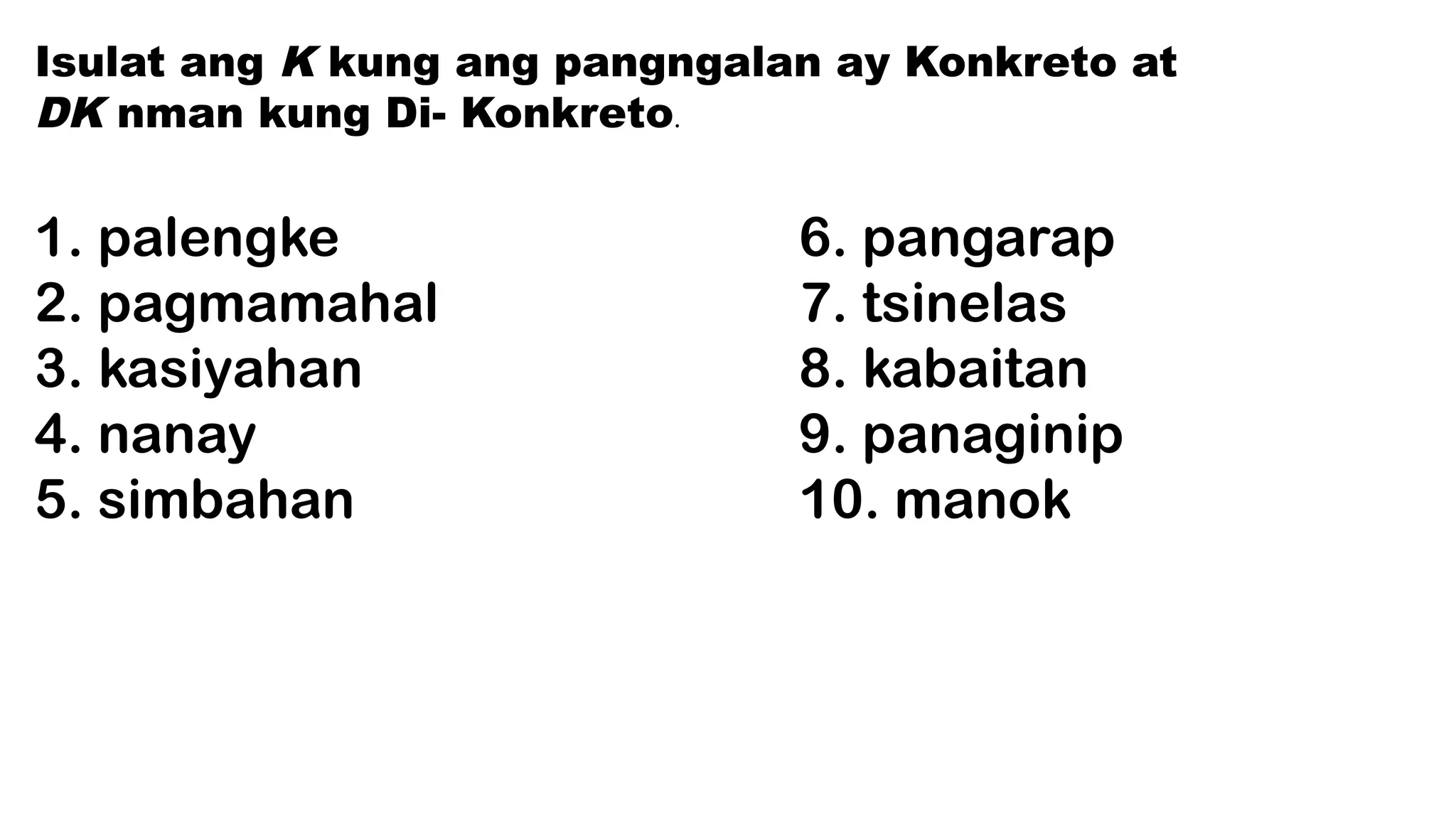 pangngalang Konkreto at di Konkreto sa Filipino 4 | PPTX