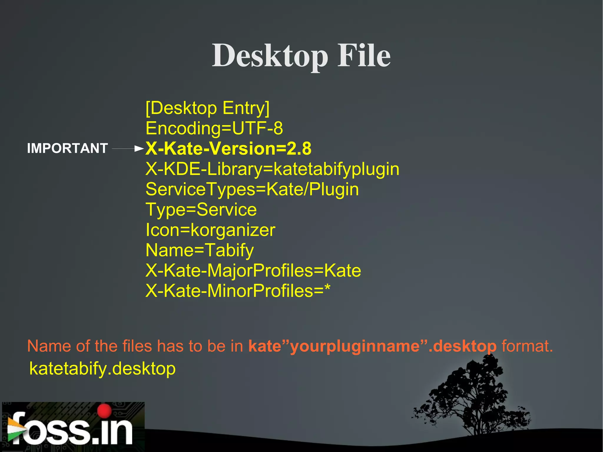 Writing plugins for Kate and enhancing Kate | PPT