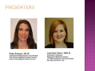 Kate and laurissa nih final | PPT