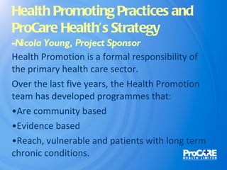 Kate Bukowski Health Promoting Practices Presentation | PPT