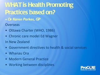 Kate Bukowski Health Promoting Practices Presentation | PPT