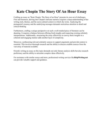 Kate Chopin The Story Of An Hour Essay. Irony in the story of an hour ...