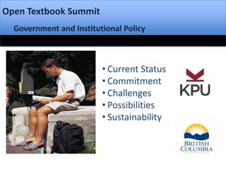 Open Textbook Summit - Government and Institutional Policy | PPTX