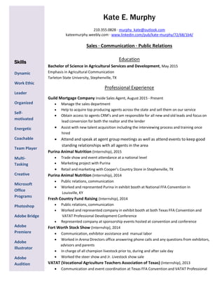 Kate E. Murphy resume | PDF | Agriculture | Industries