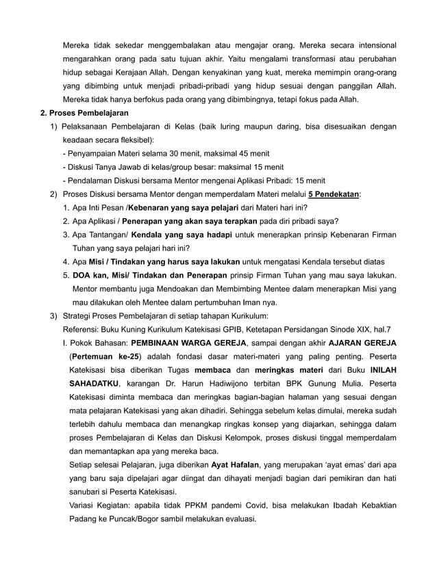 Katekisasi dan peran strategis regenerasi pemimpin masa depan gereja | PDF