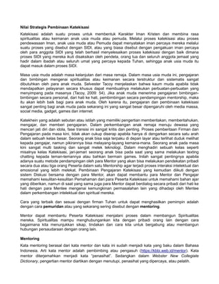 Katekisasi dan peran strategis regenerasi pemimpin masa depan gereja | PDF