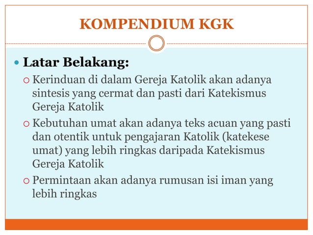Katekismus Gereja Katolik (Kompendium) | PPTX