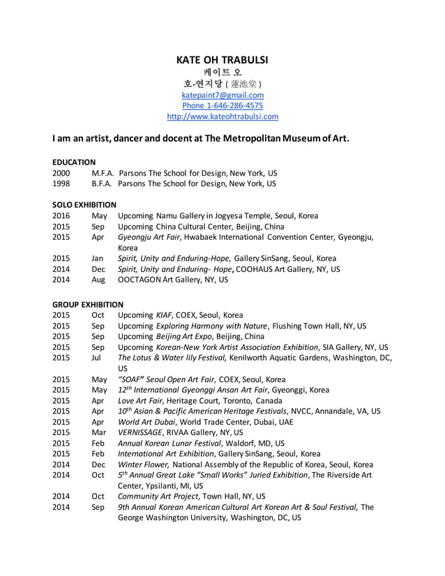 Kate Oh Trabulsi CV | DOCX