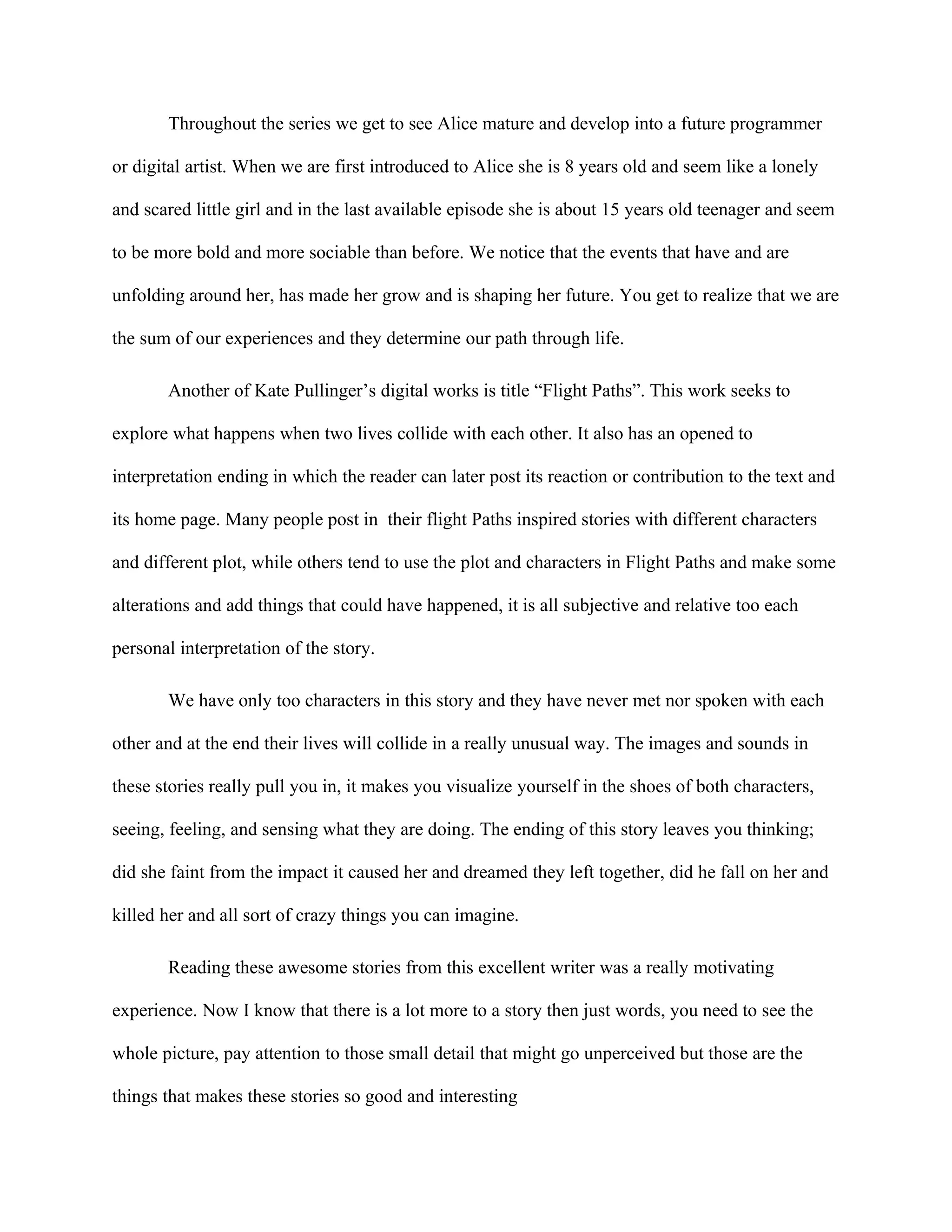 Kate pullinger essay | DOC