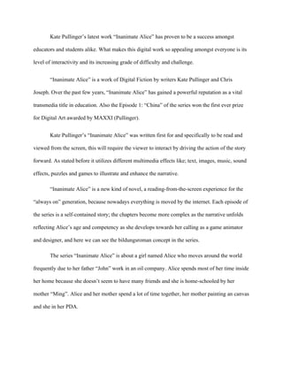 Kate pullinger essay | DOC