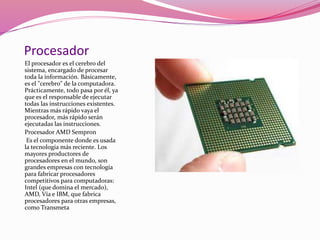 EL HARDWARE Y SUS PARTES | PPTX